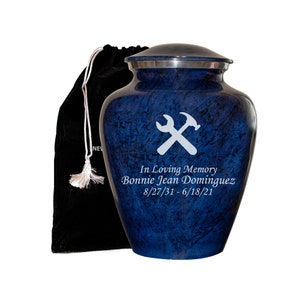 Mechanic Wrench and Hammer Cremation Urn, Handyman Tools Adult Funeral ...