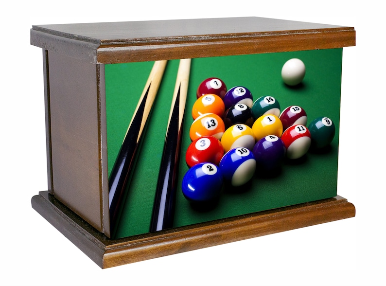 Pool Player Cremation Urn, Personalized Wooden Sports Funeral Urn for ...