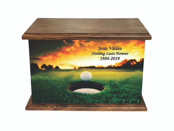 Cremation Urn Wood Funeral Urn Golf Wooden Urn With | Etsy