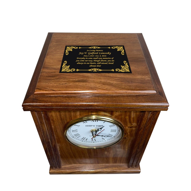 Memorial Mantel Clock Cremation Urn, Adult Size Urns for Human Ashes ...