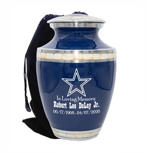 Texas Star Customized Adult Blue Funeral Cremation Urn With | Etsy