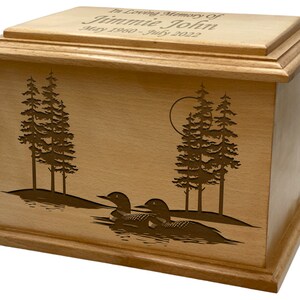 Duck Pond Cremation Urn, Ducks Wooden Funeral Urn, Animal Lovers ...