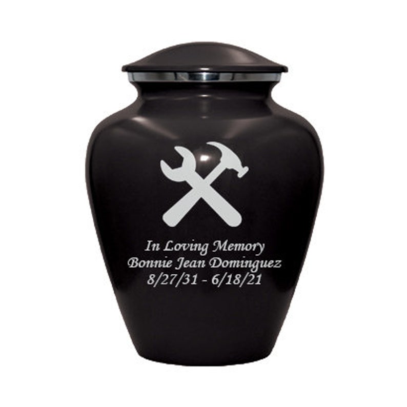 Mechanic Wrench and Hammer Cremation Urn, Handyman Tools Adult Funeral ...