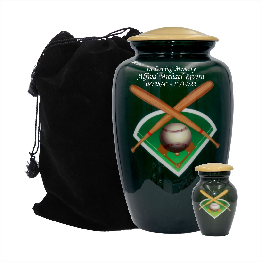 Baseball Lover's Cremation Urn, Adult Size Baseball Urn, Personalized ...