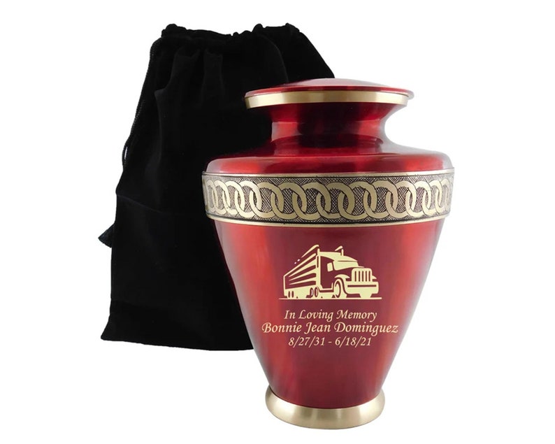 Truck Cremation Urn, Trucker's Adult Funeral Urn, Big Truck Urn With ...