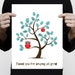 Teacher Appreciation Fingerprint Tree Printed Canvas or Paper ...