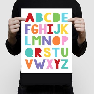 Alphabet Print Abcs Poster Colourful Nursery Art, Children's Room Decor ...