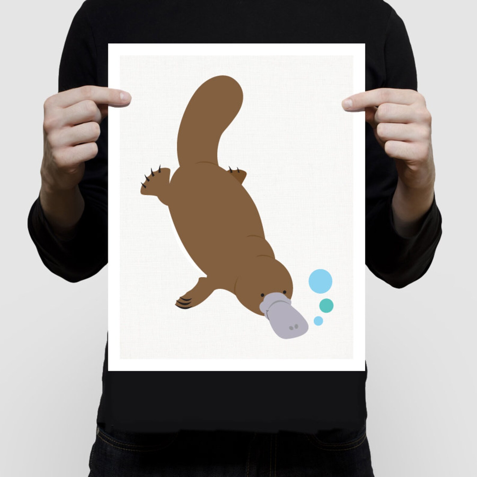 Platypus Print Australian Animal Print Aussie Animal Art - Etsy