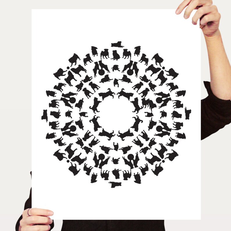 Mops Hund Kunst Welpen Mandala Druck Tier Kunst Geschenk - Etsy.de