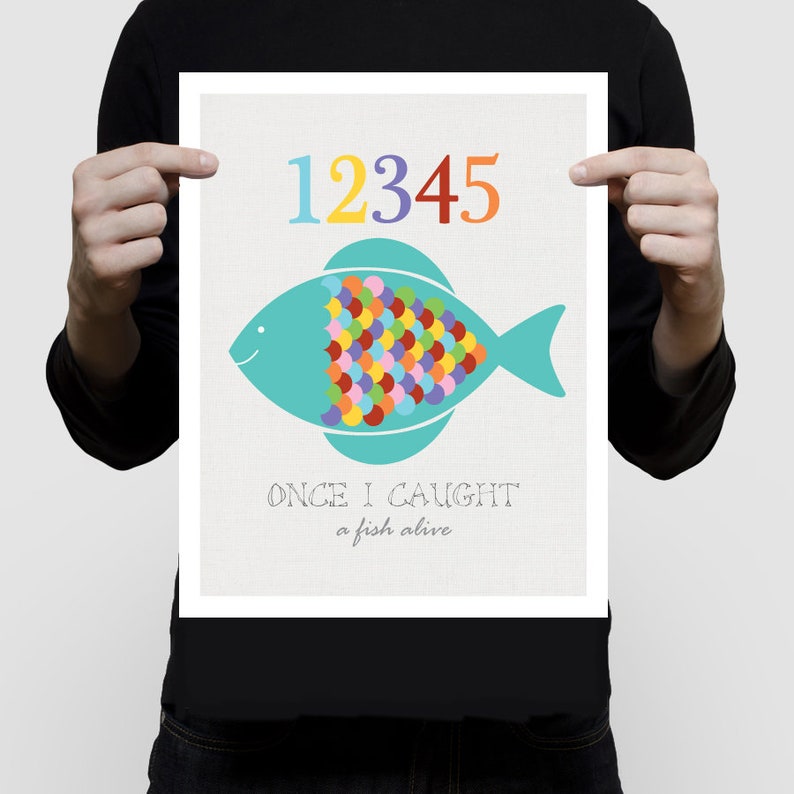 12345 Fish Print Fish Art Counting Numbers Print Nursery - Etsy