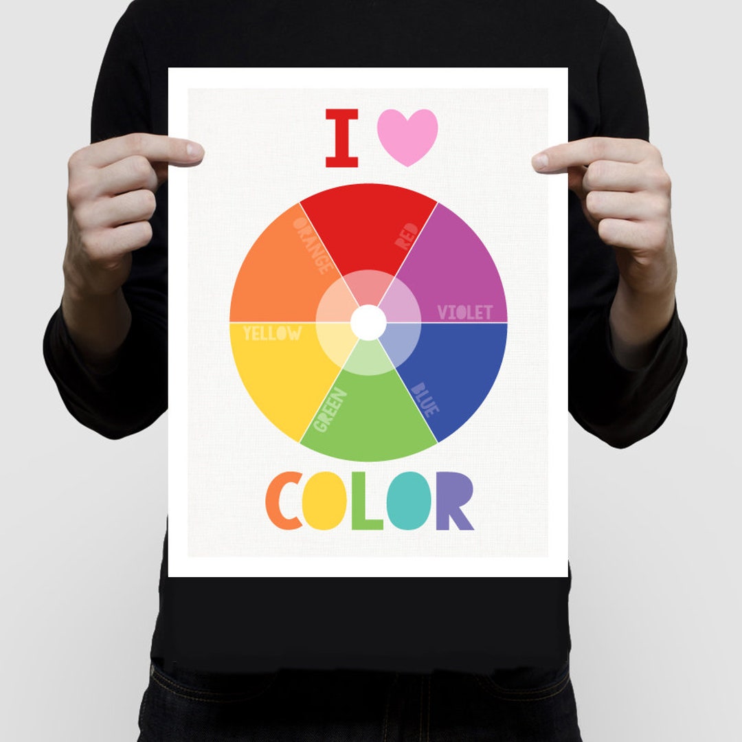 Color Wheel Poster Colour Print, Colourful Kids Art, Nursery Art ...