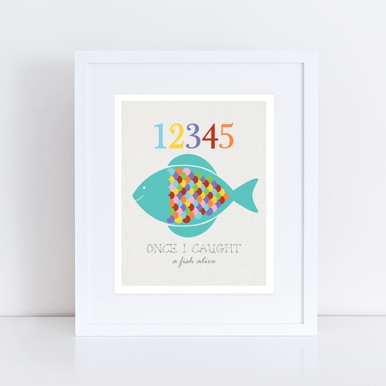 12345 Fish Print Fish Art Counting Numbers Print Nursery - Etsy
