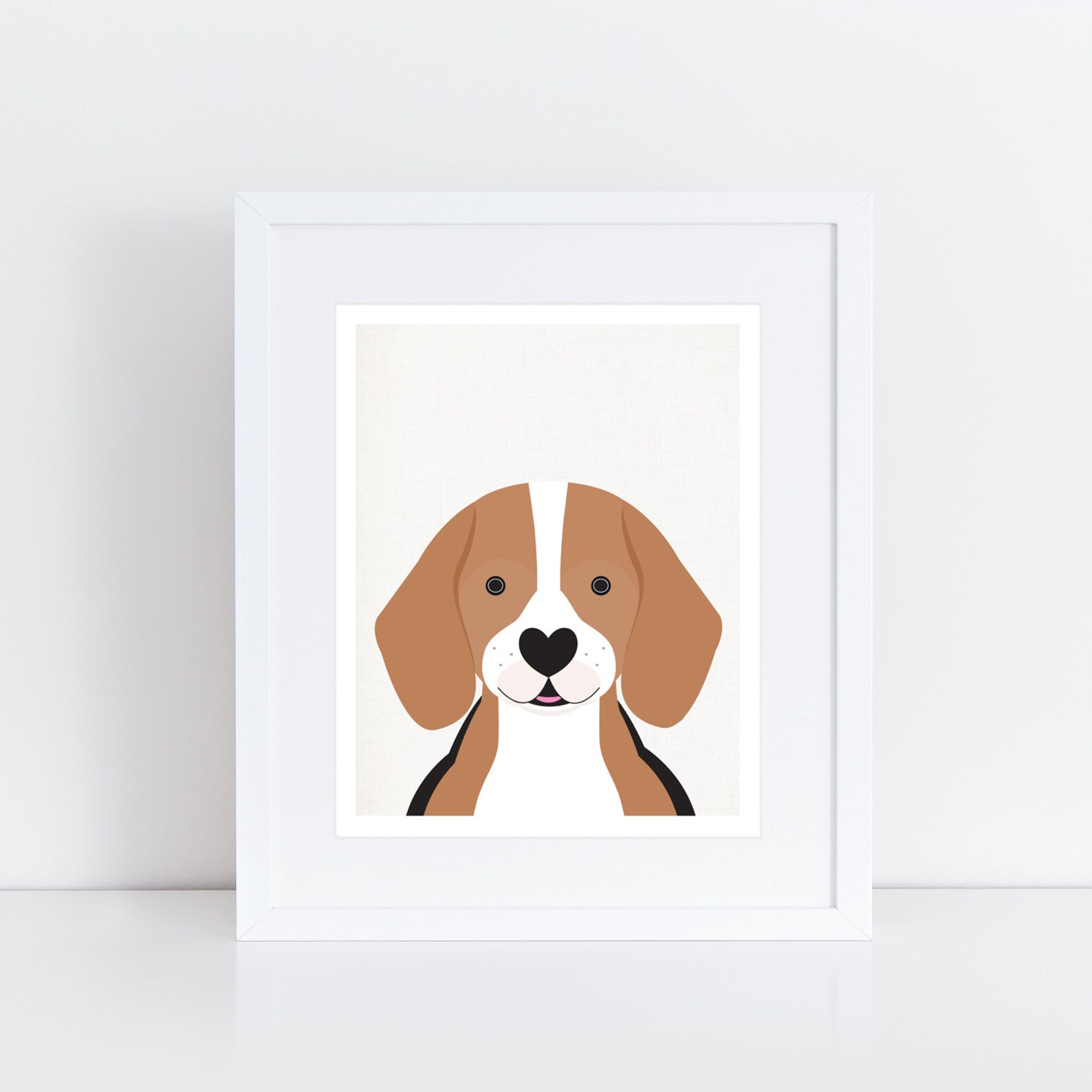 Beagle Print Puppy Dog Portrait Beagle Gifts Dog Art | Etsy