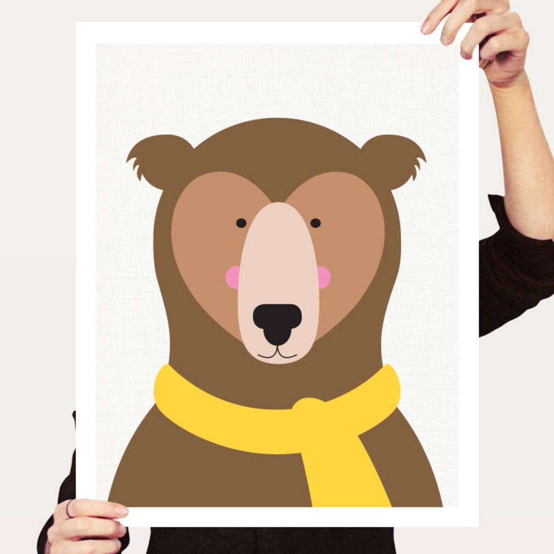 Bear Print Bear Nursery Art Print Woodland Animal | Etsy