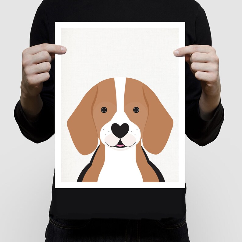 Beagle Print Puppy Dog Portrait Beagle Gifts Dog Art | Etsy