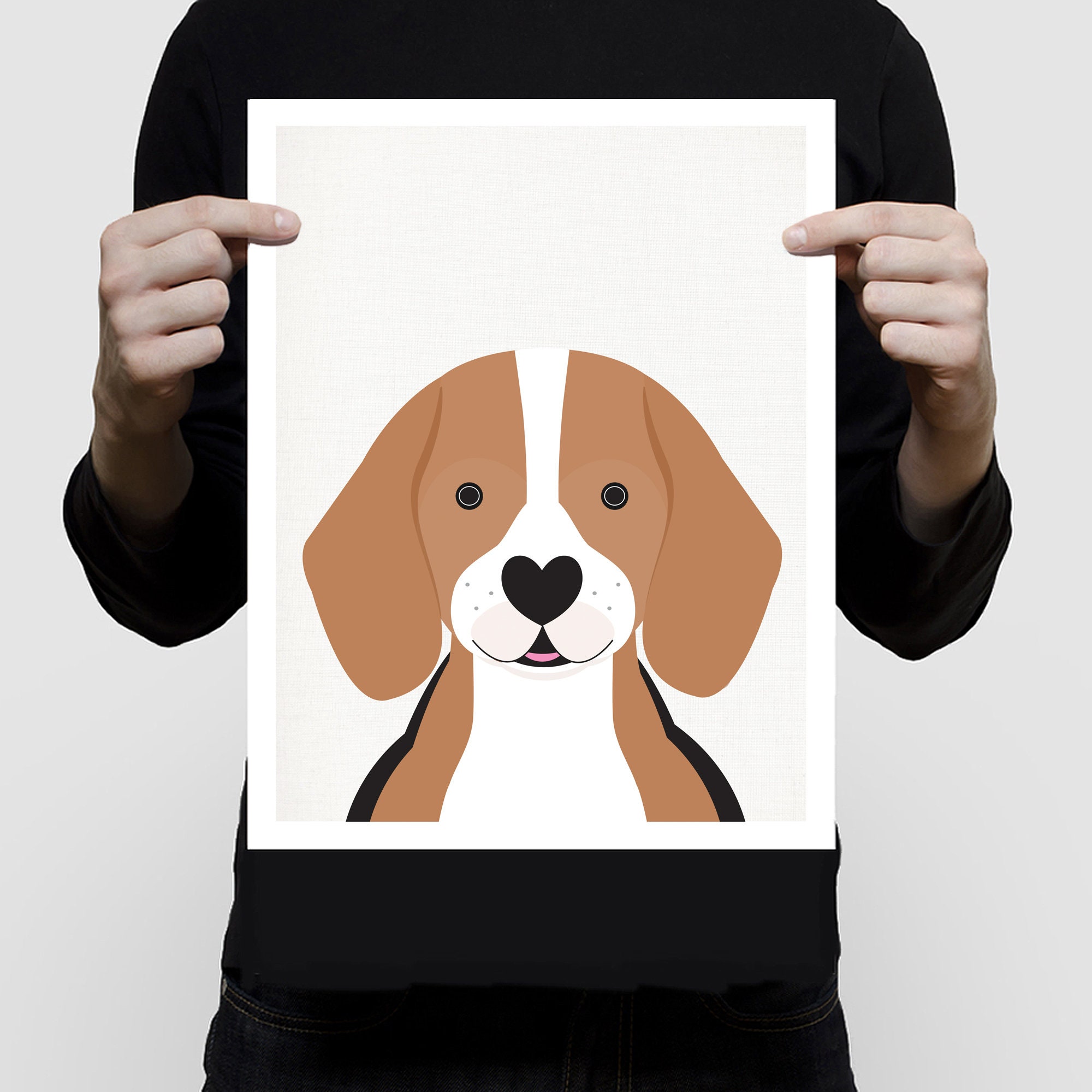 Beagle Print Puppy Dog Portrait Beagle Gifts Dog Art | Etsy