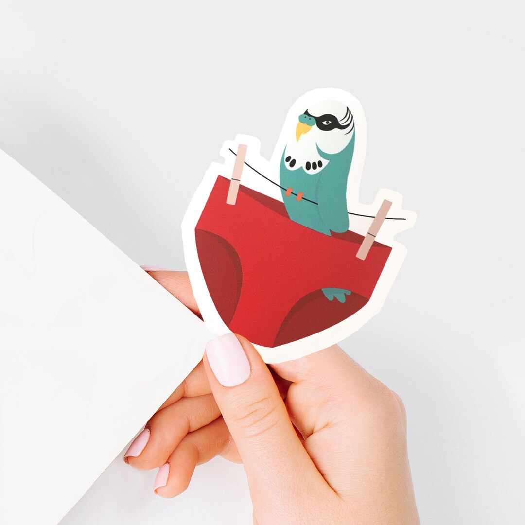 Australian Bird Sticker, Aussie Slang Budgie and Togs Illustration ...