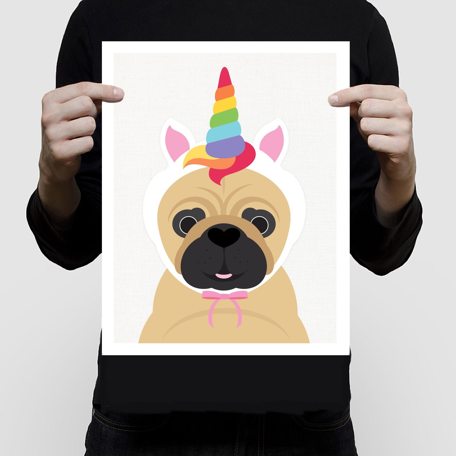 Unicorn Pug Print, Nursery Decor Nursery Prints, Pugicorn Unipug, Pug ...