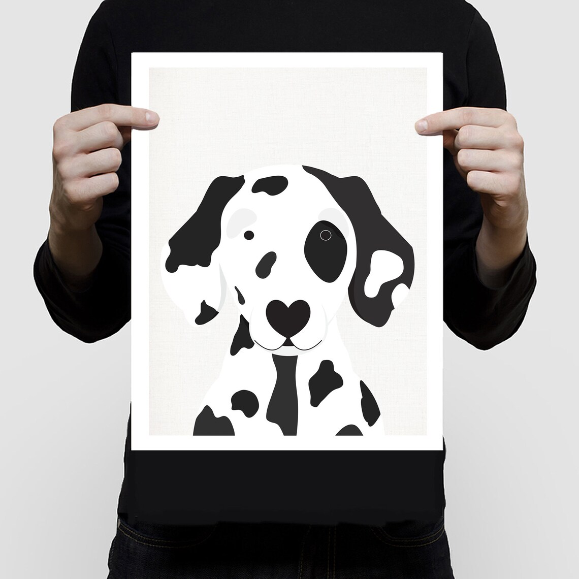 Dalmatian print dog portrait dalmatian gifts dog art | Etsy