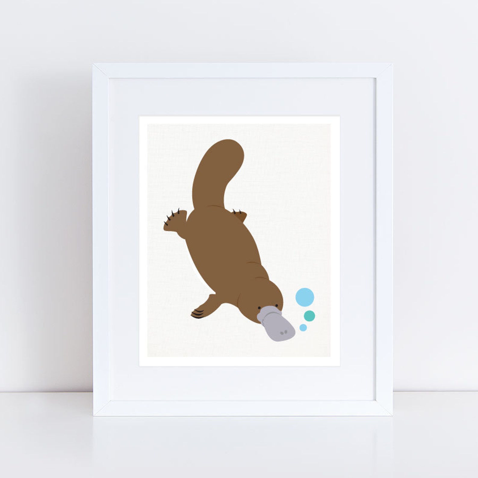 Platypus Print Australian Animal Print Aussie Animal Art - Etsy