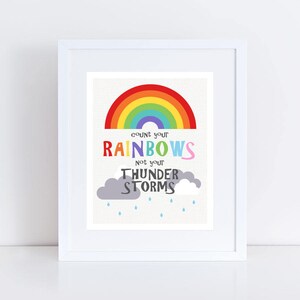 Rainbow Nursery Decor Kids Prints - Count Your Rainbows - Nursery Art ...