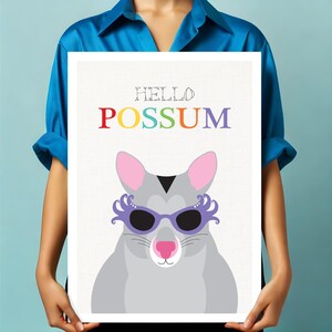 Hello Possum Australian Animal Nursery Art, Aussie Brushtail, Funny ...