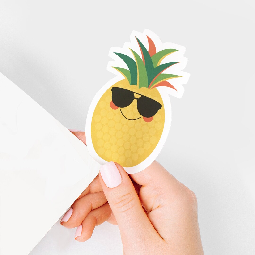 Vinyl Die-cut Sticker Cool Pineapple Waterproof Sticker - Etsy