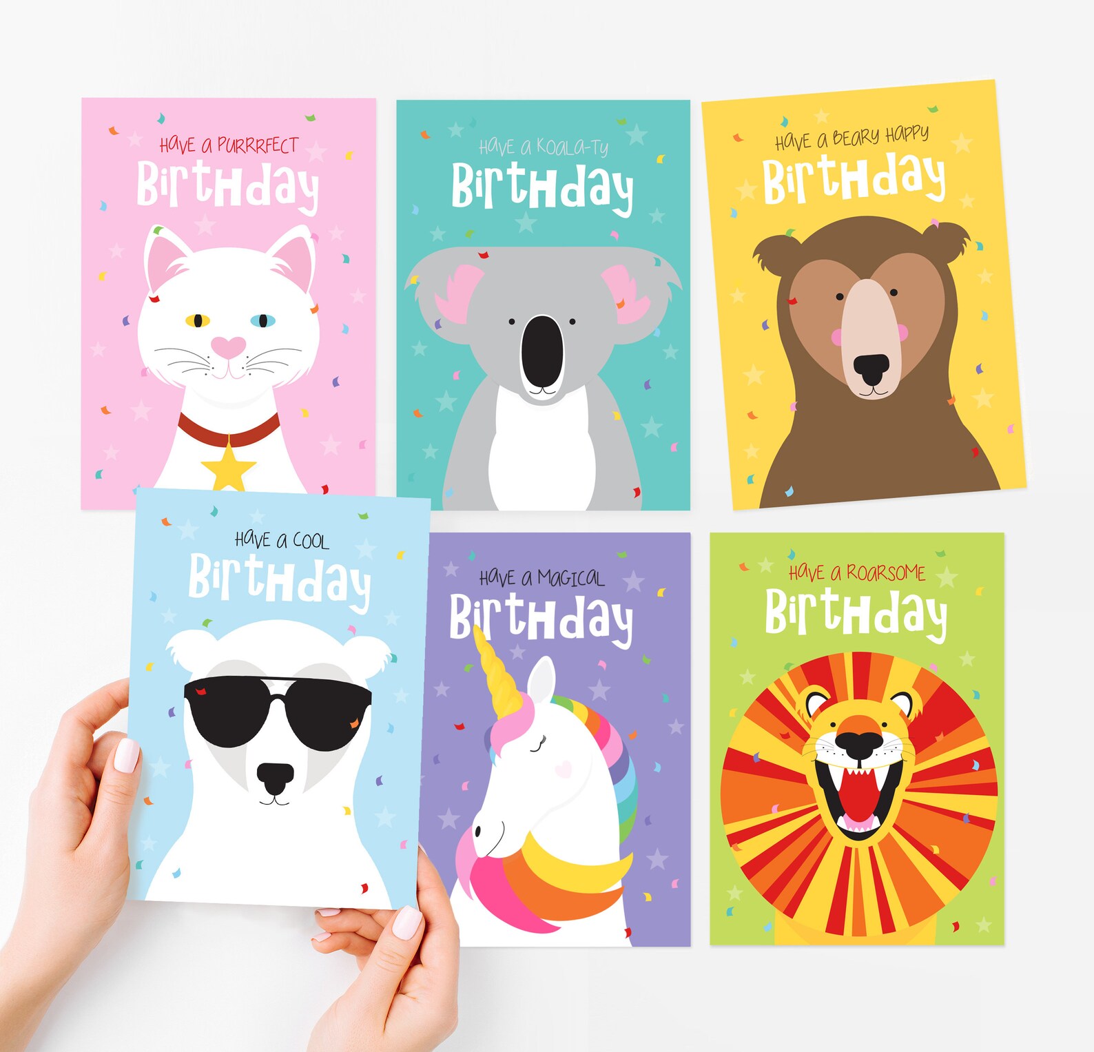 Kids Birthday Card Pack of 6 Assorted Birthday Cards Fun - Etsy