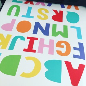 Alphabet Print Abcs Poster Colourful Nursery Art, Children's Room Decor ...