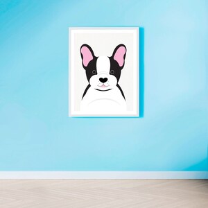 French Bulldog Print Dog Portrait Frenchie Dog Art, Puppy Illustration ...