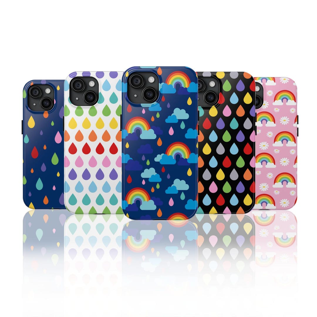 Colourful Rain and Rainbow Themed Mobile Phone Cases – Tough Case for ...