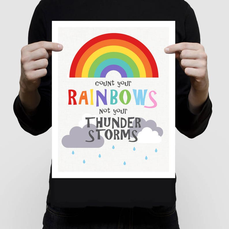 Rainbow Nursery Decor Kids Prints - Count Your Rainbows - Nursery Art ...