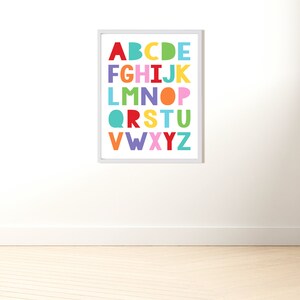 Alphabet Print Abcs Poster Colourful Nursery Art, Children's Room Decor ...