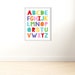 Alphabet Print Abcs Poster Colourful Nursery Art - Etsy