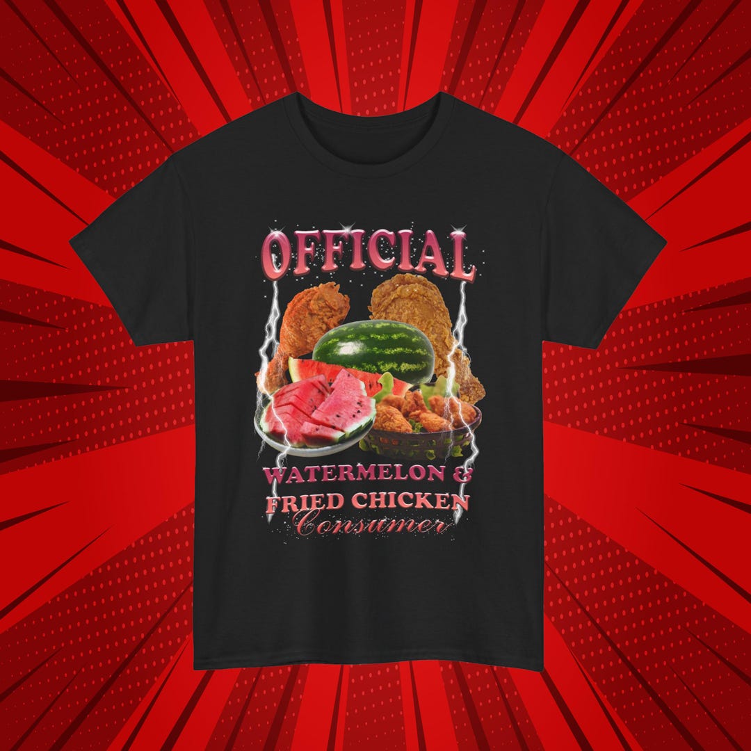 Official Watermelon & Fried Chicken Consumer T-shirt - Fun Foodie Tee ...