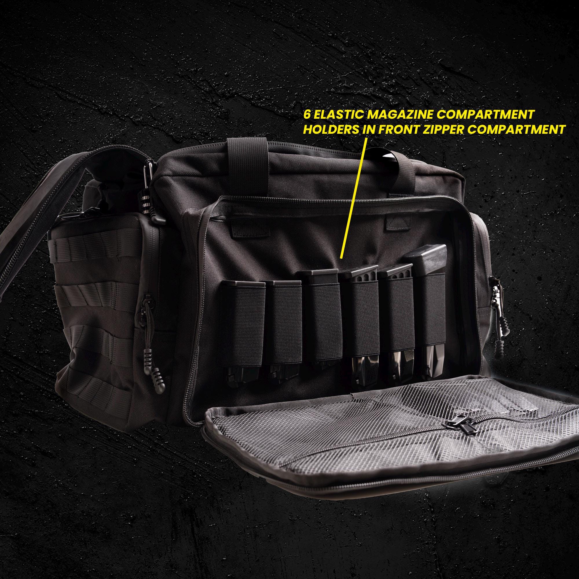 Tactical Gun Range Bag - Hand Gun and Magazine Storage, Lockable ...