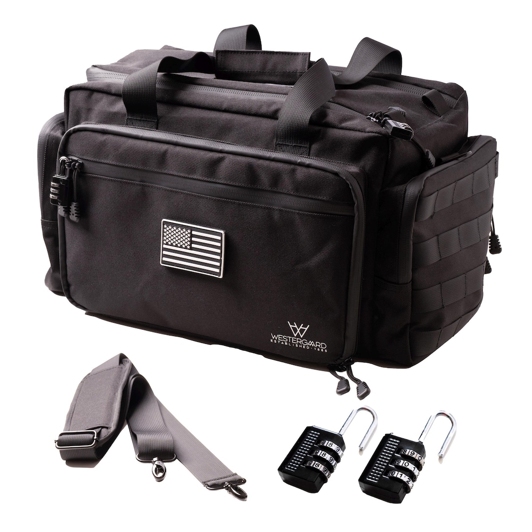 Tactical Gun Range Bag - Hand Gun and Magazine Storage, Lockable ...