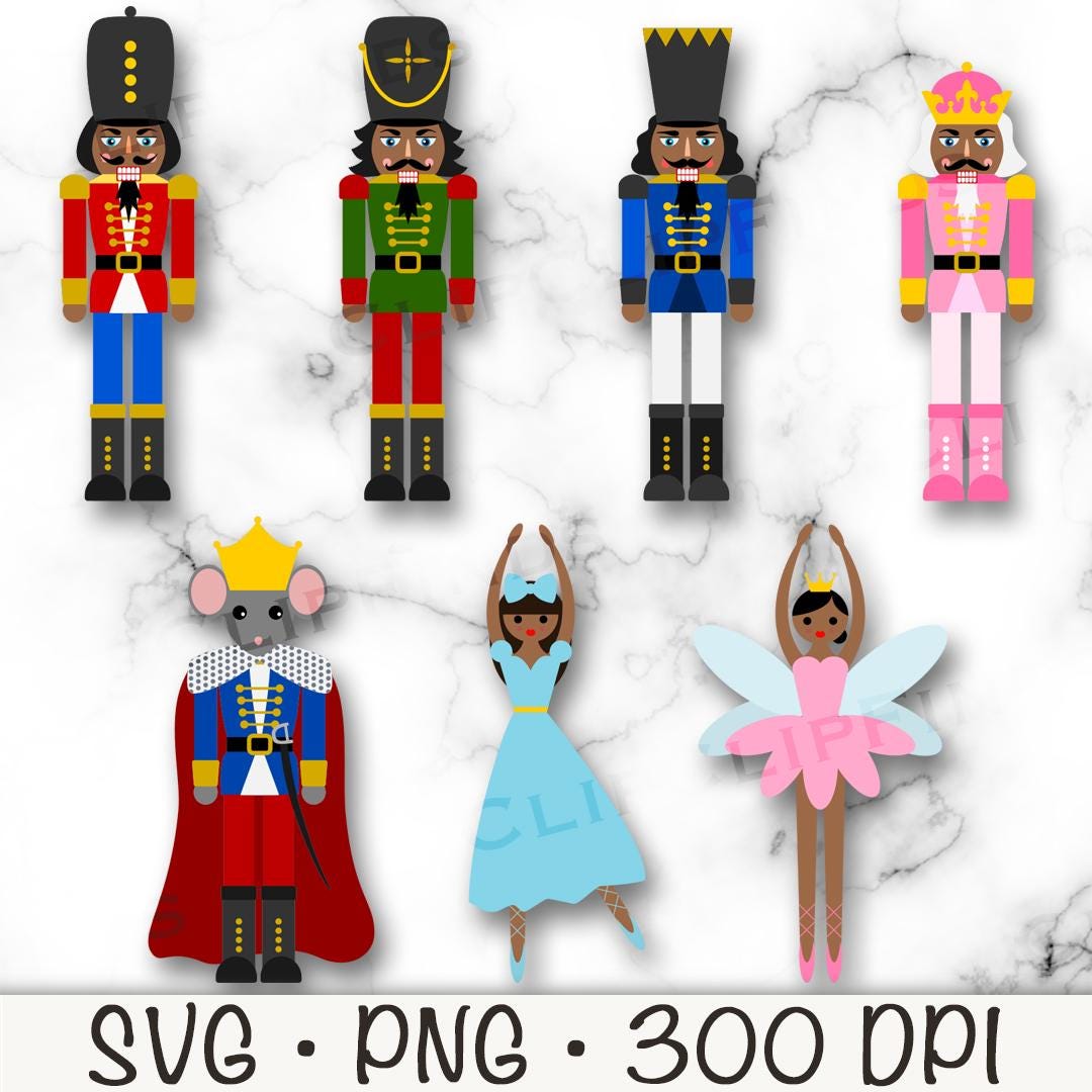 Brown Nutcracker Ballet, African American Nutcracker, Sugar Plum Fairy, Mouse King, SVG, PNG ...