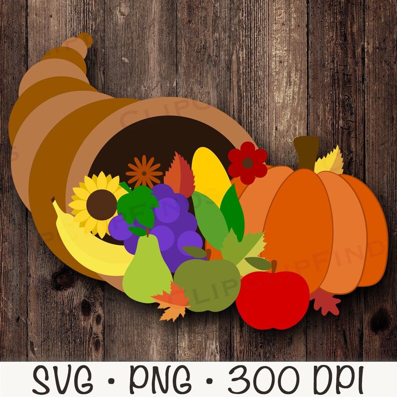 Cornucopia SVG, Thanksgiving Dinner, Cornucopia PNG, Cornucopia Clip ...