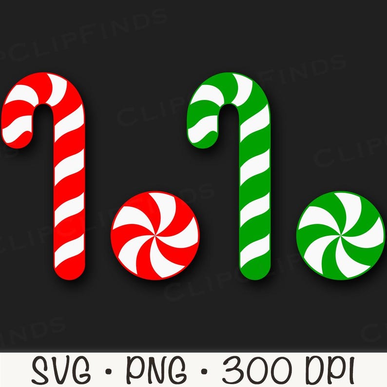 Candy Cane, Peppermint Candy, Christmas Candy, Candy Cane SVG, Vector ...