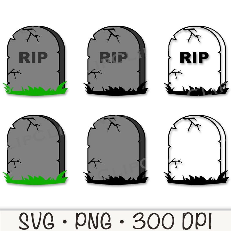 RIP Tombstone Halloween SVG Vector File and PNG Transparent Background ...
