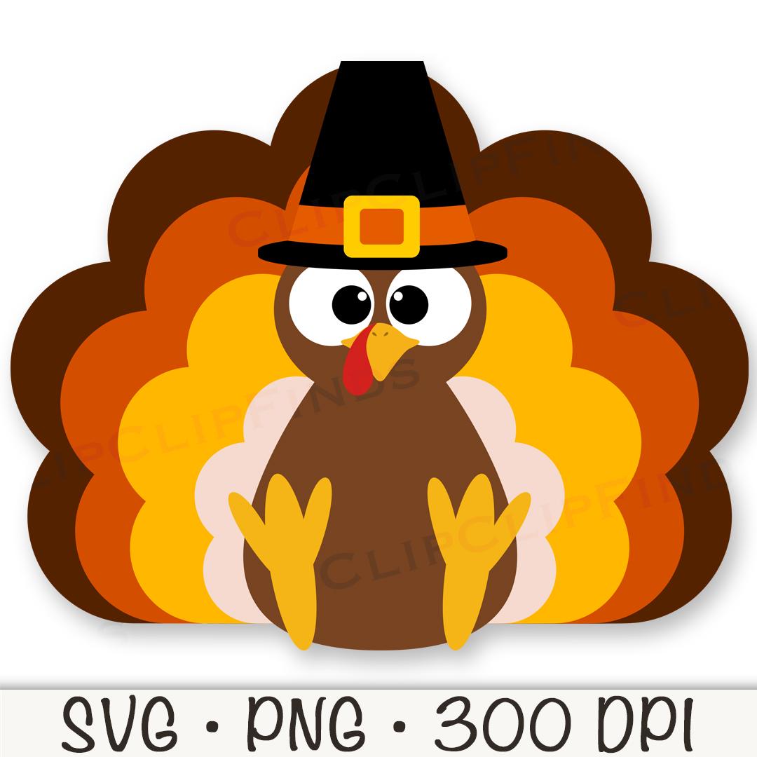 Thanksgiving Turkey Sitting SVG, Vector File, Cute Thanksgiving Turkey ...