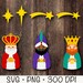 3 Kings, Cute 3 Kings, 3 Wise Men, Nativity Star, Tres Reyes Magos, SVG ...
