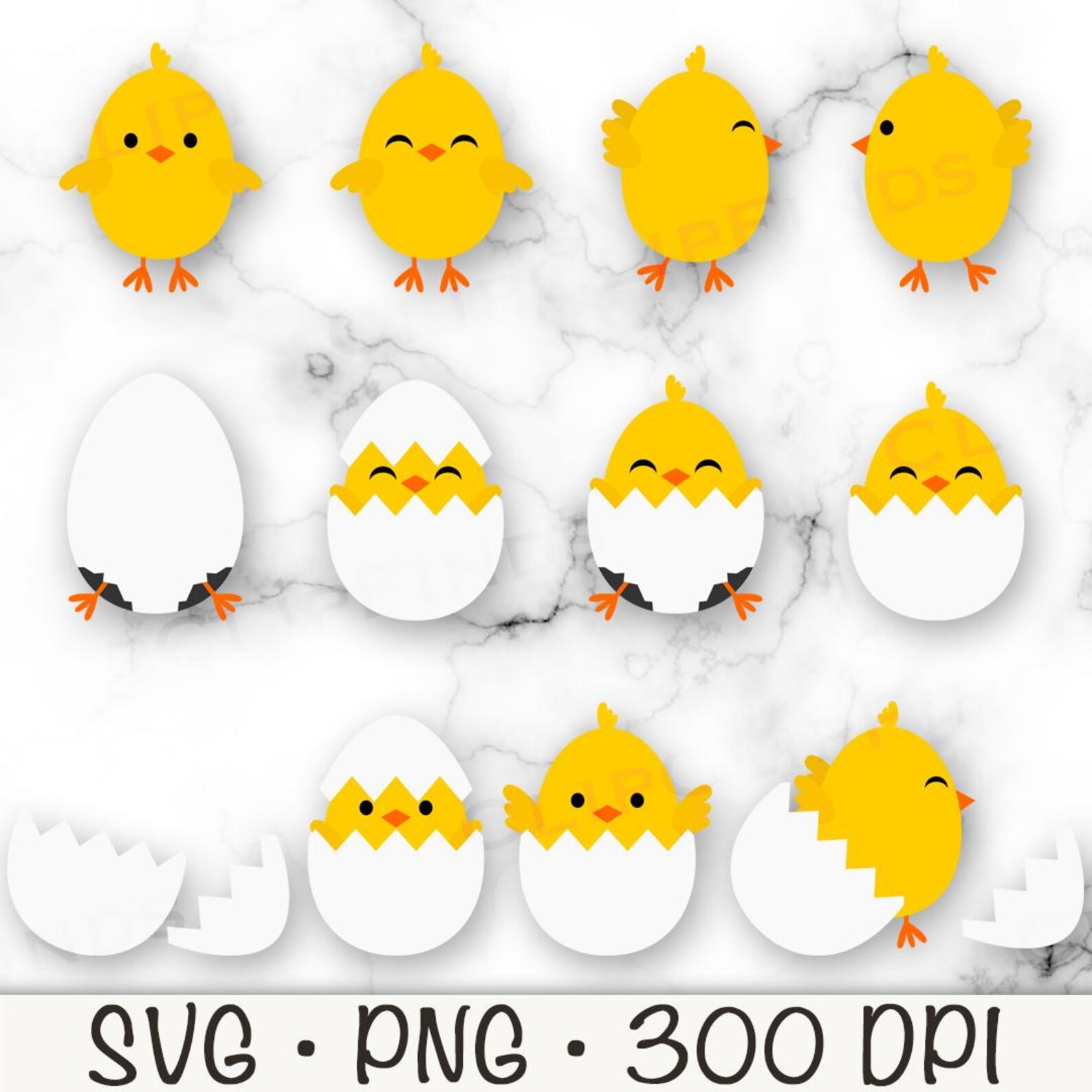 Baby Easter Chicks SVG, Chicks in Cracked Egg PNG, Hatched Easter Eggs ...