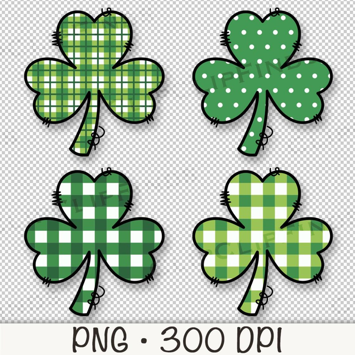 Shamrock PNG, Doodle Shamrock, Hand-drawn Shamrock, Checkerboard ...