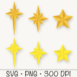 Nativity Scene North Star Bundle, Christmas Star, Nautical Star, SVG ...