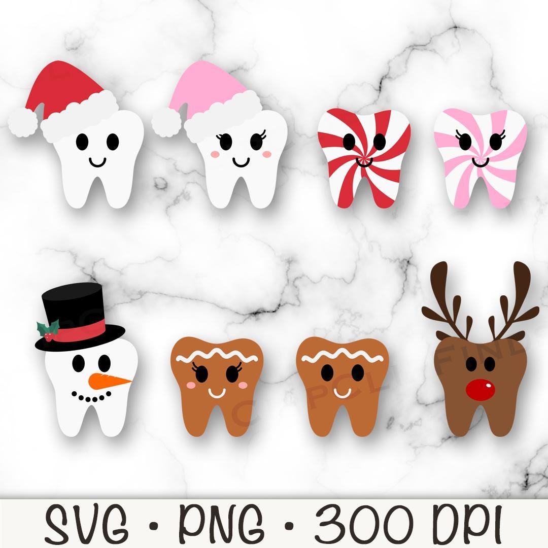 Christmas Tooth Fairy, Santa Claus Tooth Bag SVG, PNG, Dentist, Boy ...