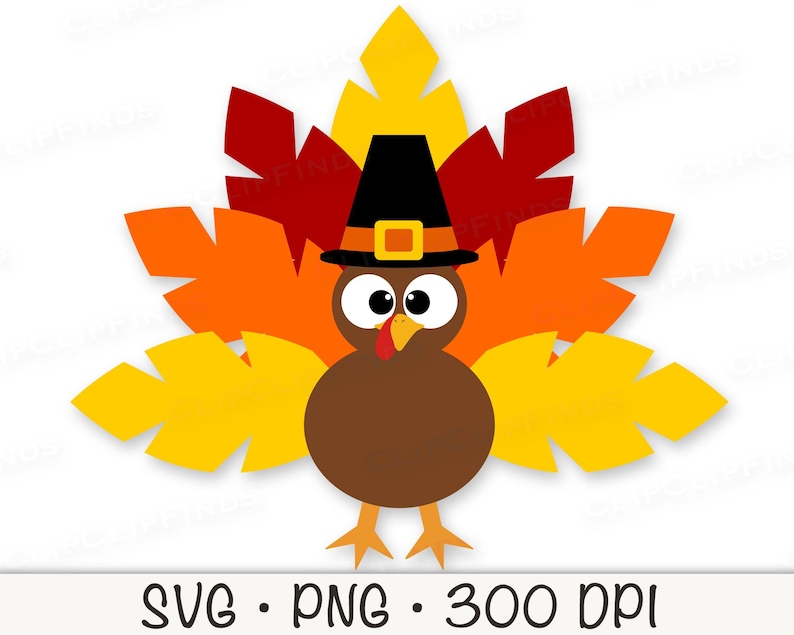 Thanksgiving Turkey SVG Vector File and PNG Transparent Background Clip ...