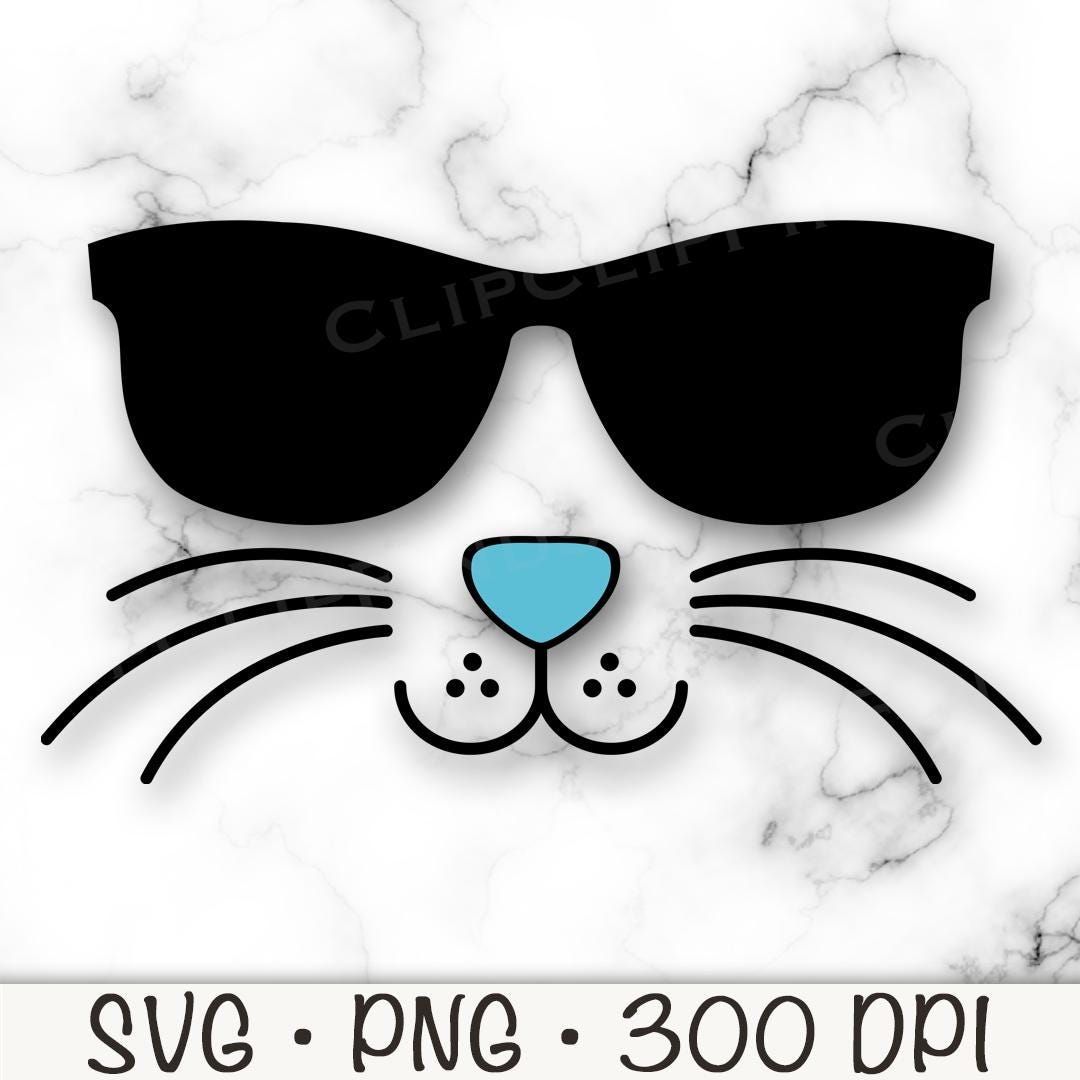 Bunny Face With Sunglasses SVG, Boy Bunny, Cool Bunny, Easter Bunny PNG ...
