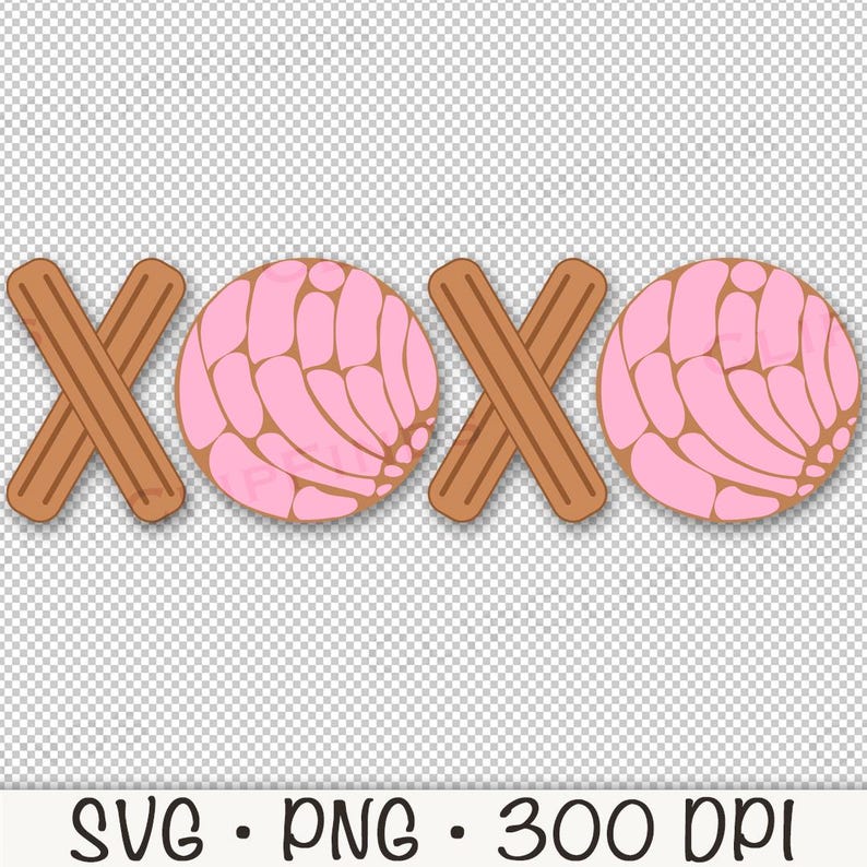 XOXO Concha SVG, Concha Valentine PNG, Mexican Pan Dulce Valentine ...